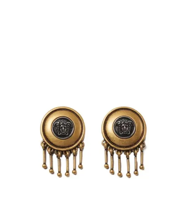 Versace Medusa Fringe Earrings - Gold