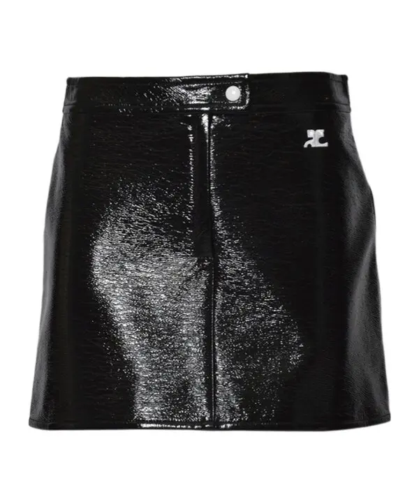 COURREGES Micro-mark Midi Skirt - Black