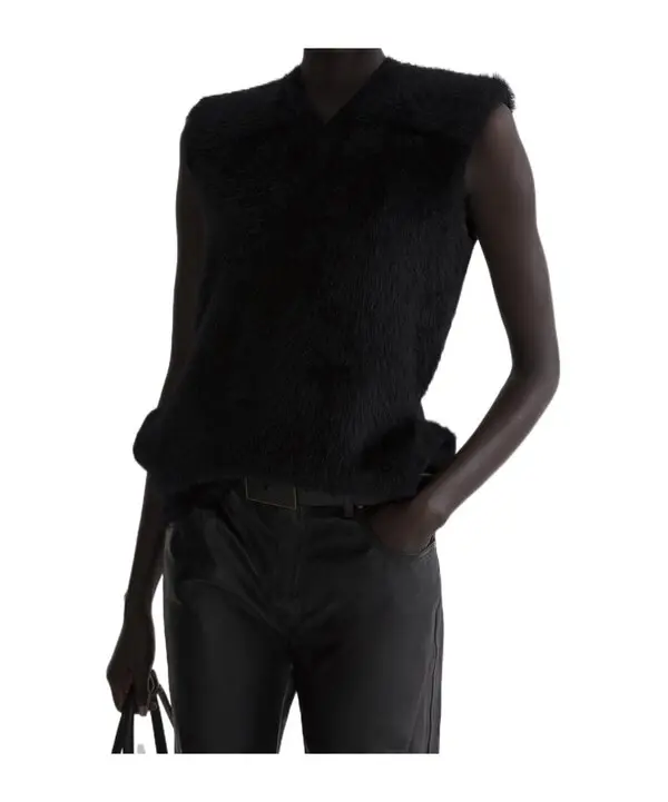 MUGLER Brushed-knit Sleeveless Top