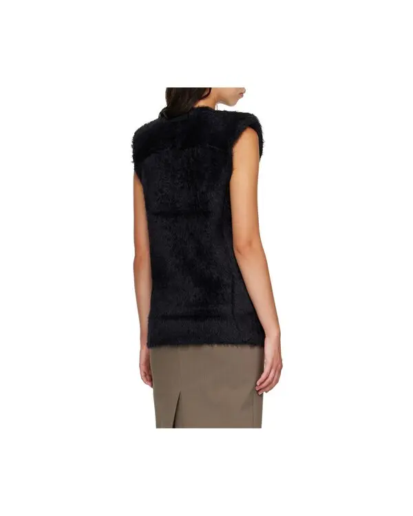 MUGLER Brushed-knit Sleeveless Top