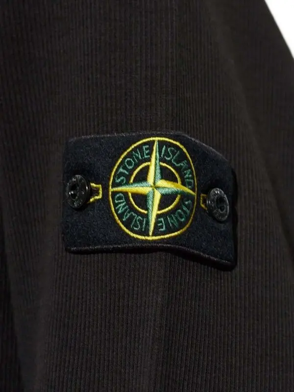 Stone Island Logo Patch Crewneck Sweatshirt - Black