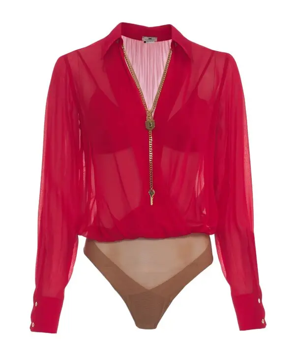 Elisabetta Franchi Bodysuit Shirt - Red