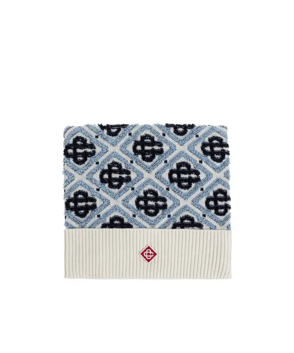 Casablanca Logo-jacquard Knit Beanie Hat - Gray