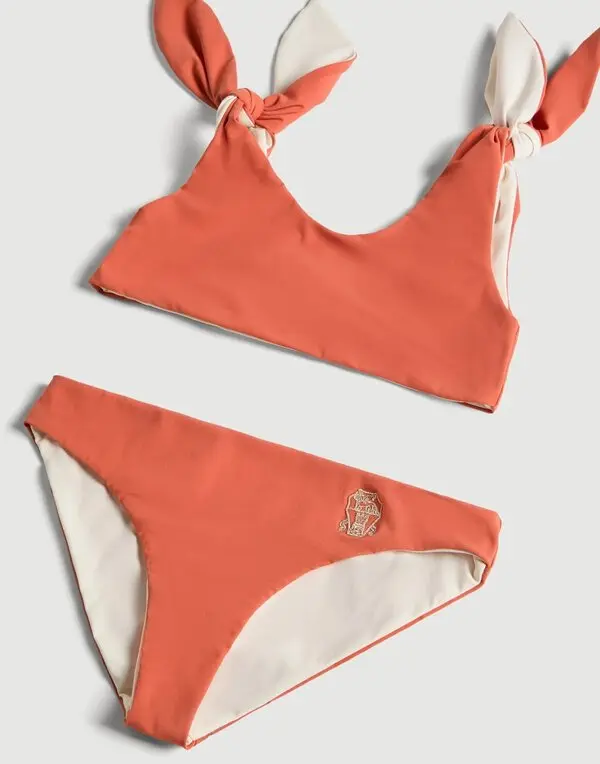 Brunello Cucinelli Techno Jersey Bikini With Logo Embellishment