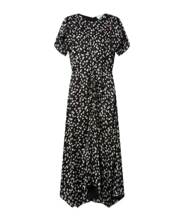 Isabel Marant Étoile Herva Devoré Silk Georgette Dress - Black And Beige