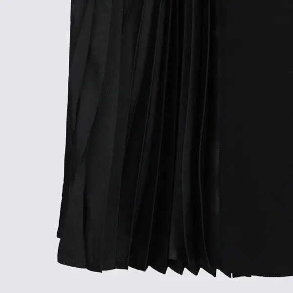 JIL SANDER Pleated Wool Midi Skirt