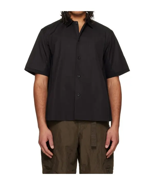 Sacai Collared Short-sleeved Shirt - Black