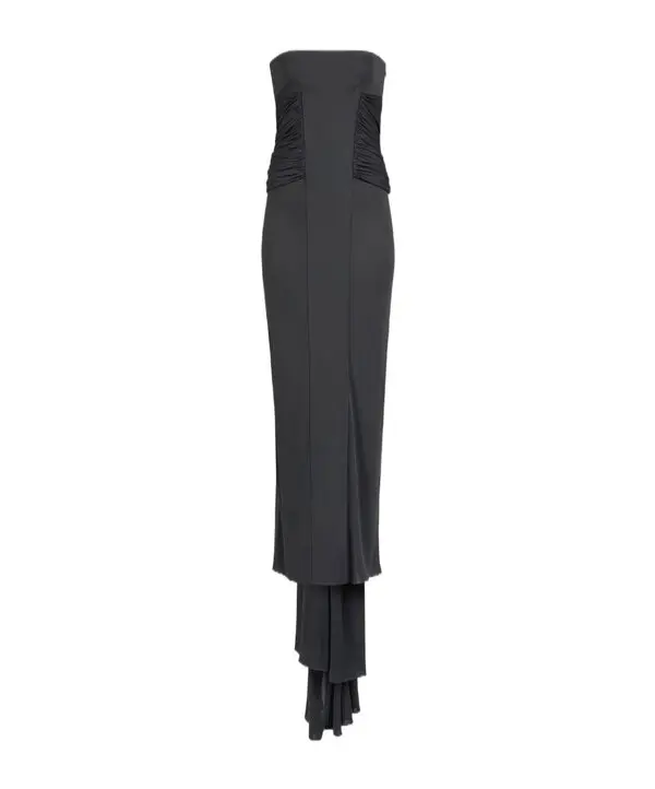 Alaïa Bustier Fluid Jersey Maxi Dress - Black