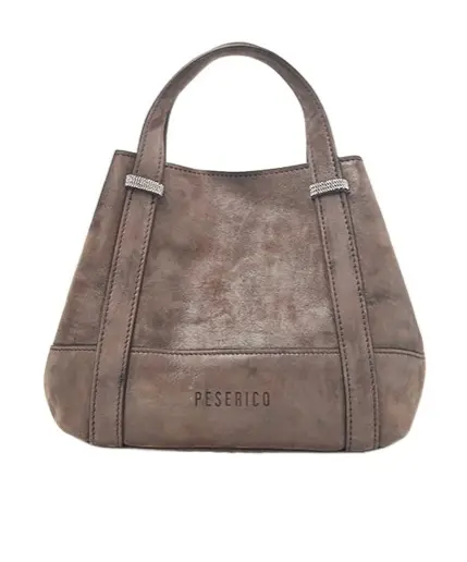 Peserico Itinera Suede Handbag - Ebony