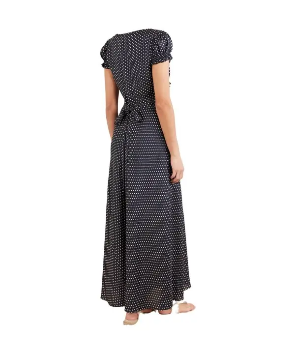 DÔEN Polka Dot Silk Maxi Dress