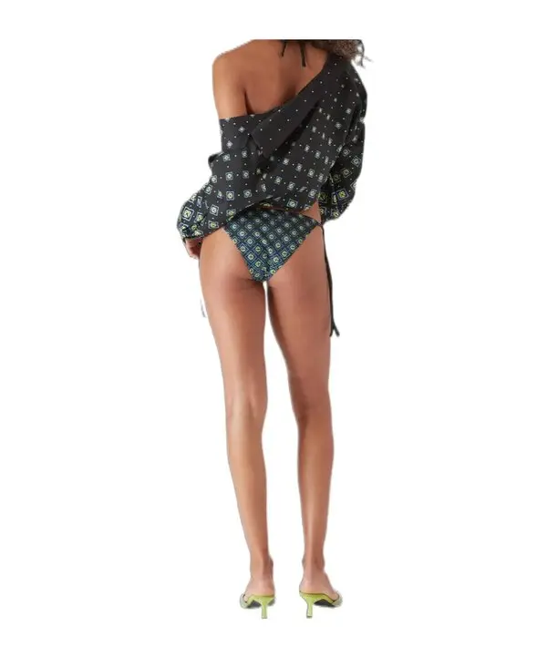 Casablanca Monogram Tie Triangle Bikini Top