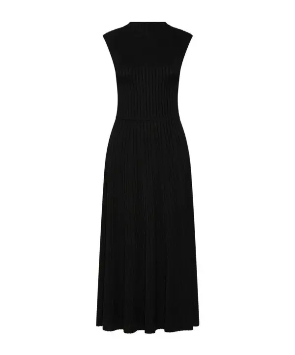Marella Sleeveless Ribbed Knit Dress - Black