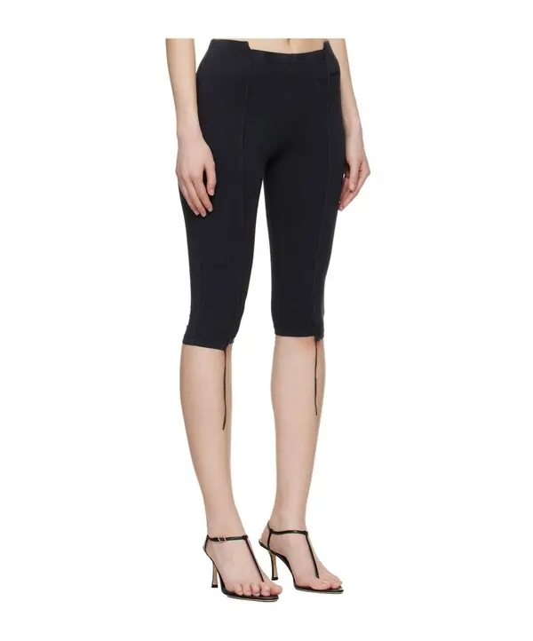 Vetements Elastic Waist Cropped Casual Pants