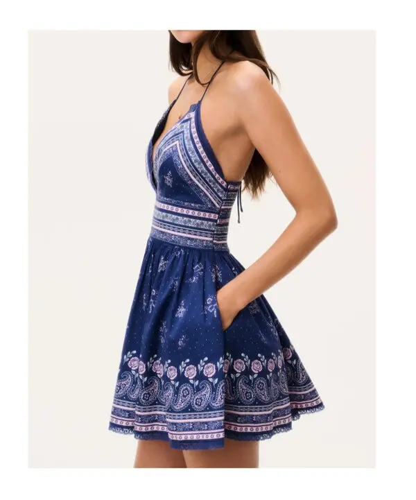 LoveShackFancy Arletta Cotton Bandana Print Mini Dress