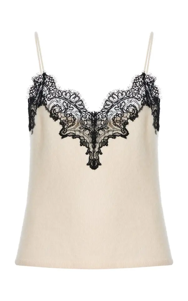 Adam Lippes Beatrix Brushed Cashmere Cami - Ivory