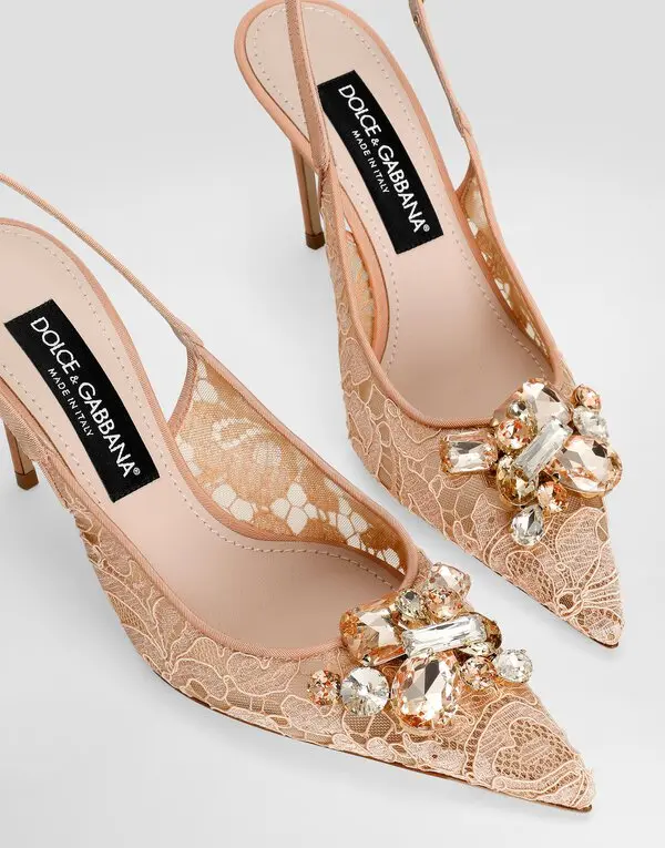 Dolce & Gabbana Dolce Gabbana Lace Embellished Heeled Pumps