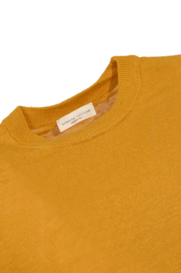 ROBERTO COLLINA Short Sleeve Crew Neck Knitted Sweater