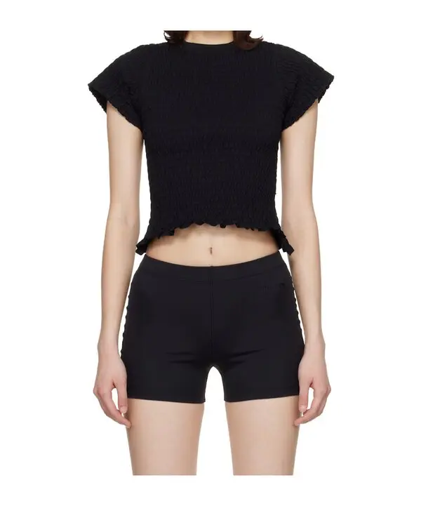 Vetements Pleated Crew Neck T-shirt - Black