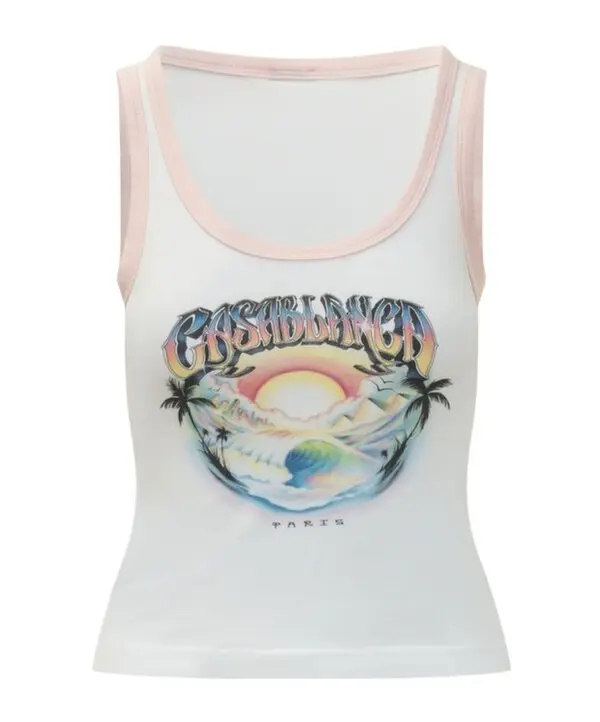 Casablanca Graphic Scoop-neck Tank Top - Multicolor
