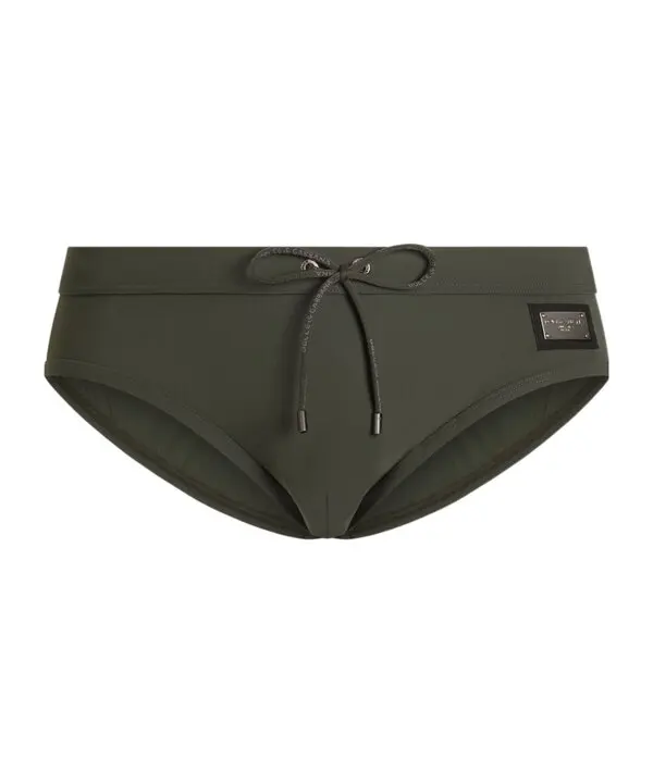 Dolce & Gabbana Dolce Gabbana Logo-plaque Swim Briefs - Black