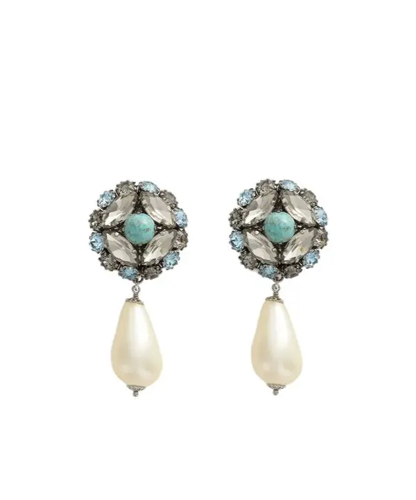 Dolce & Gabbana Dolce Gabbana Embellished Clip-on Earrings - Yellow