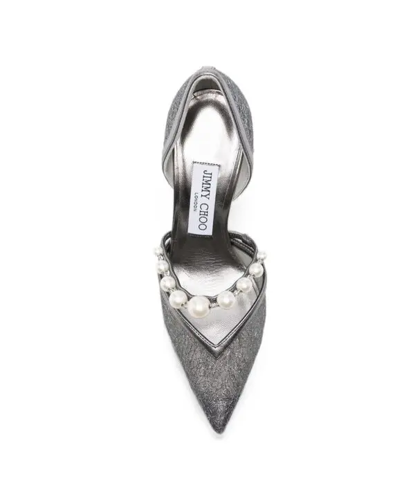 JIMMY CHOO Aurelie Pearl-embellished Heeled Pumps