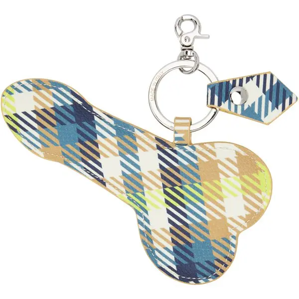 VIVIENNE WESTWOOD Flat Penis Keychain With Checkered Pattern And Logo Hardware