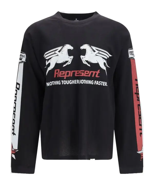 REPRESENT Mesh Pegasus Long-sleeve T-shirt - Black