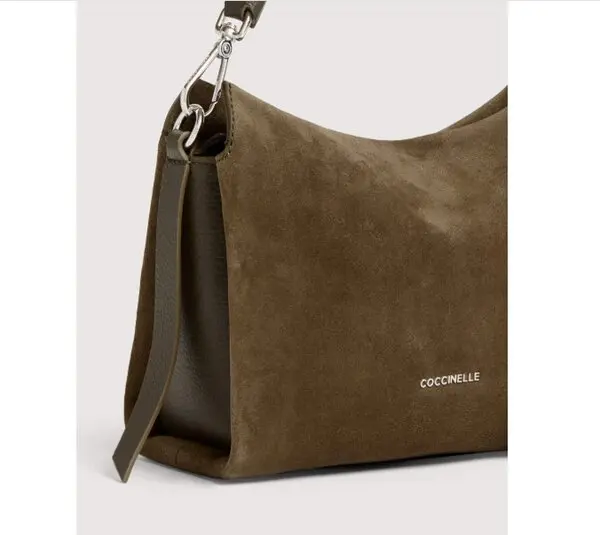 COCCINELLE Braided Handle Shoulder Bag - Fango