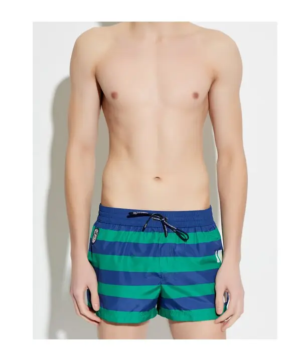 Dolce & Gabbana Dolce Gabbana Striped Logo Swim Shorts