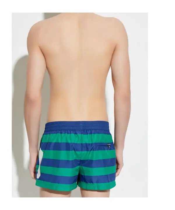 Dolce & Gabbana Dolce Gabbana Striped Logo Swim Shorts