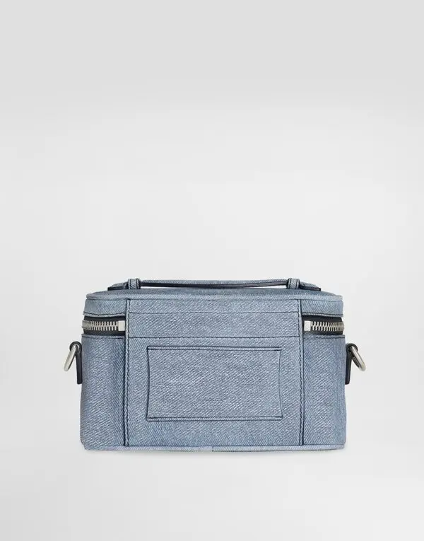 Dolce & Gabbana Atene Crossbody Minibag In Denim Nubuck - Gray