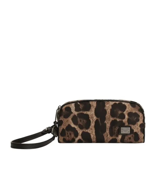 Dolce & Gabbana Leopard-print Wash Bag - Black