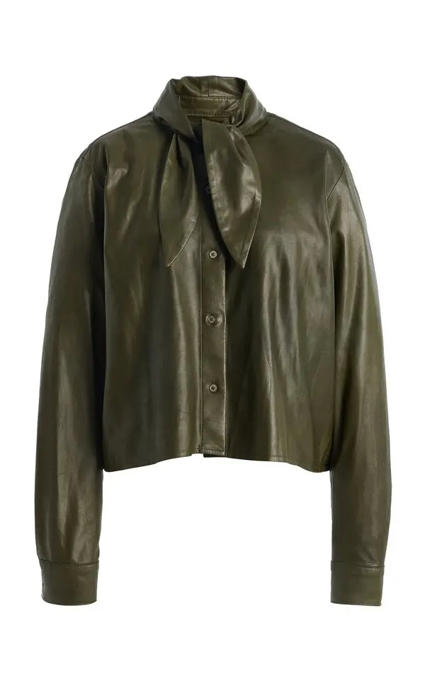 TWP Tied Up In You Cropped Suede Shirt