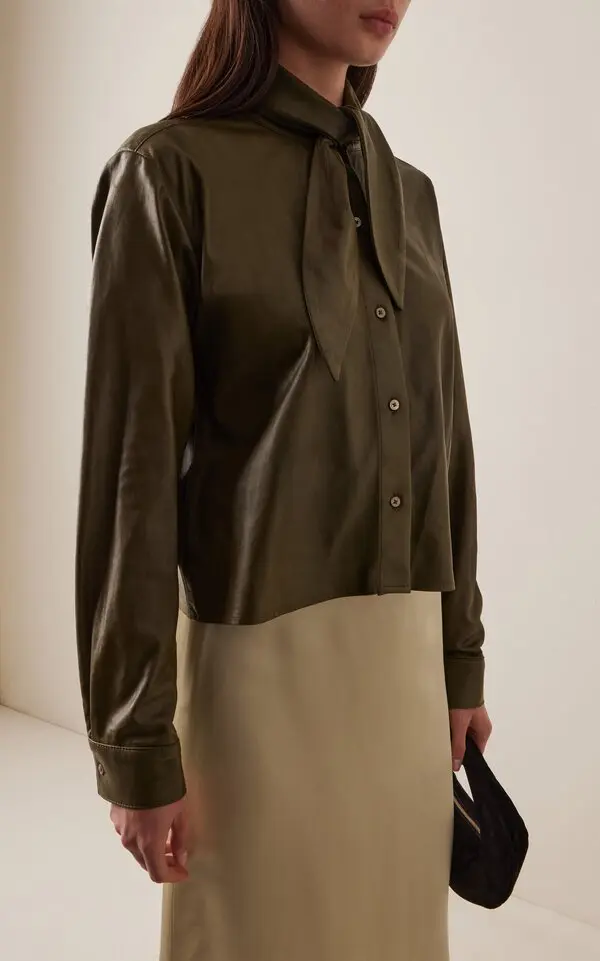 TWP Tied Up In You Cropped Suede Shirt