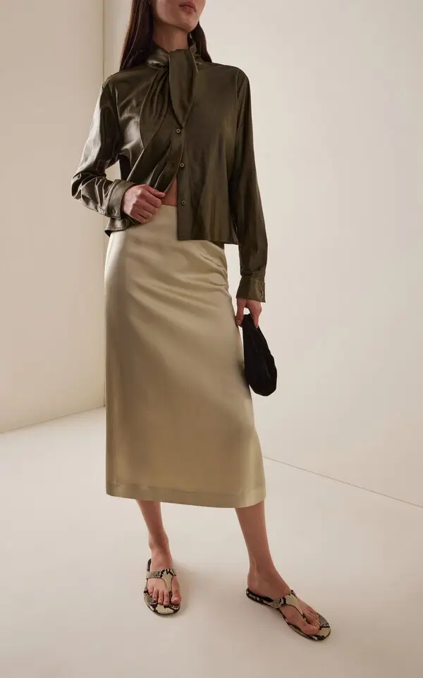 TWP Tied Up In You Cropped Suede Shirt