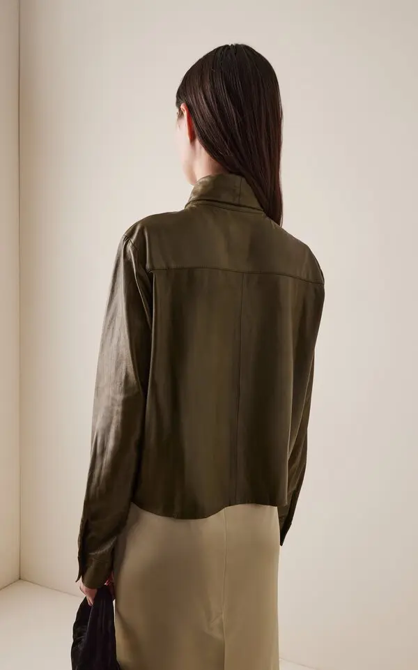 TWP Tied Up In You Cropped Suede Shirt