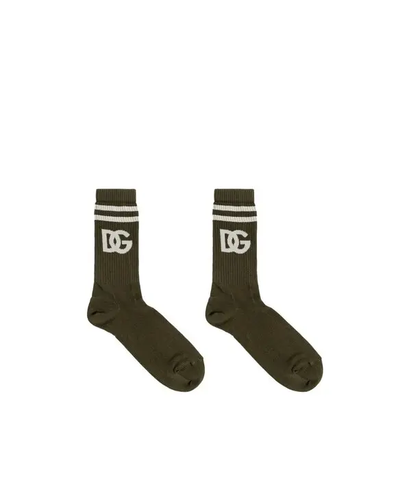 Dolce & Gabbana Dolce Gabbana Striped Logo Socks