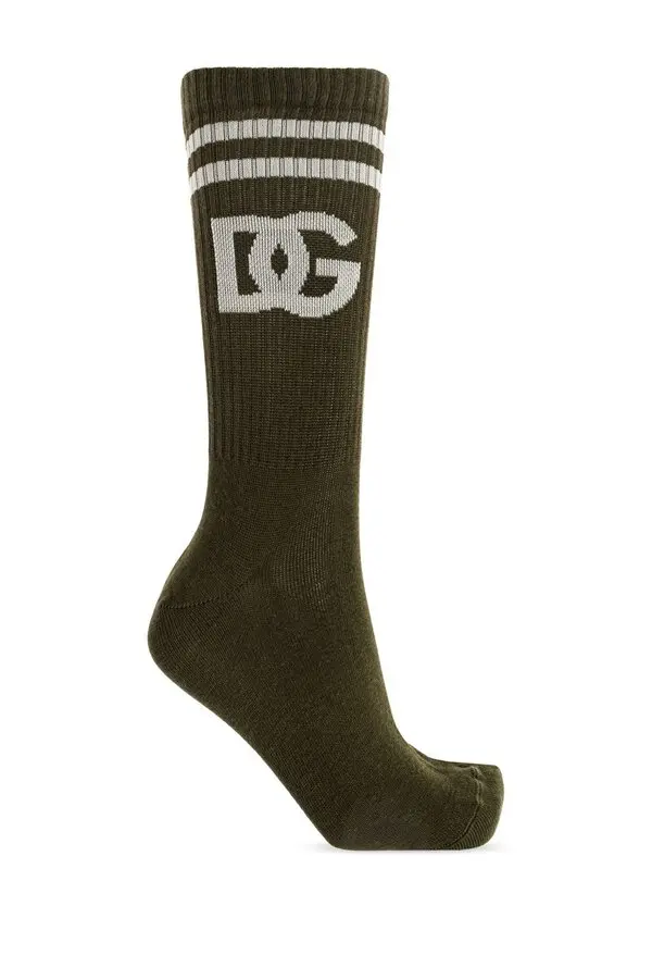 Dolce & Gabbana Dolce Gabbana Striped Logo Socks