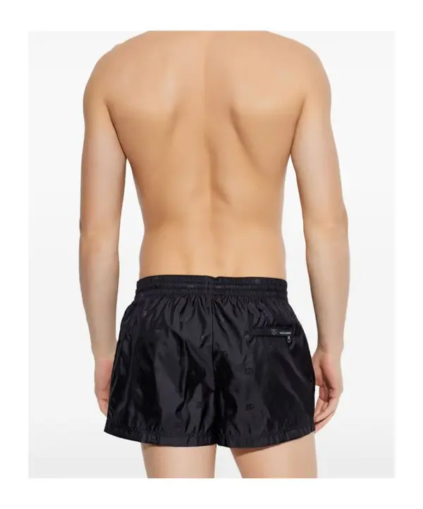 Dolce & Gabbana Dolce Gabbana Monogram Jacquard Drawstring Swim Shorts
