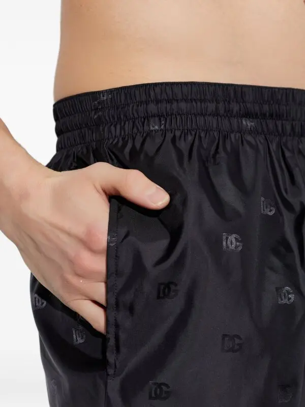 Dolce & Gabbana Dolce Gabbana Monogram Jacquard Drawstring Swim Shorts