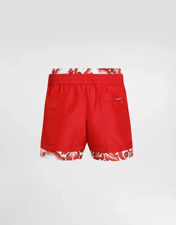 Dolce & Gabbana Dolce Gabbana Majolica Trim Swim Shorts
