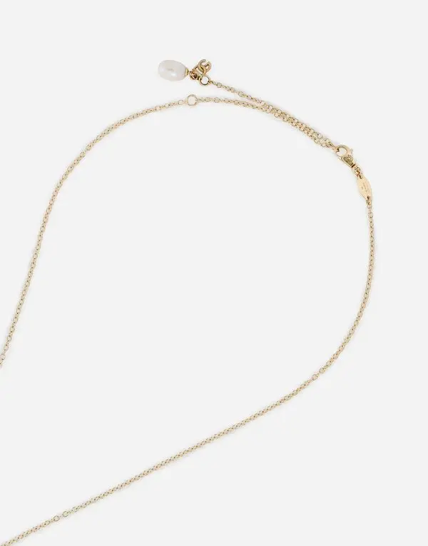 Dolce & Gabbana 18kt Gold Gemstone Cross Pendant Necklace