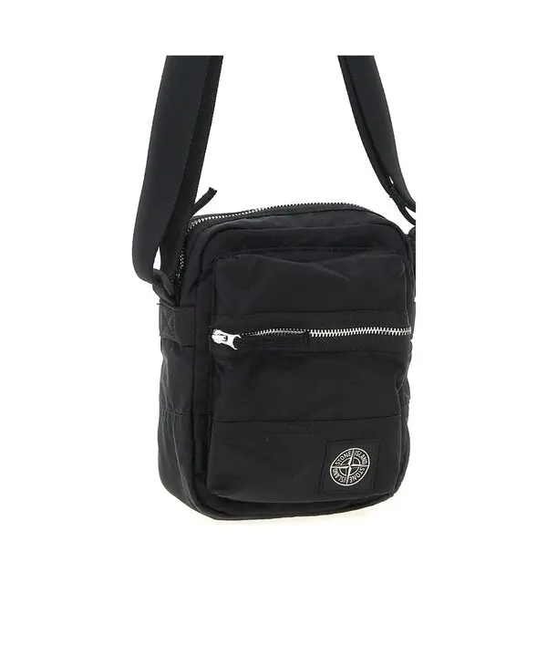 Stone Island Logo Patch Zipped Messenger Bag