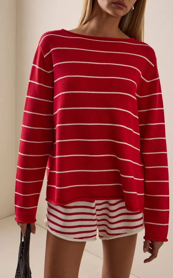 ELCE Manon Striped Cotton Sweater