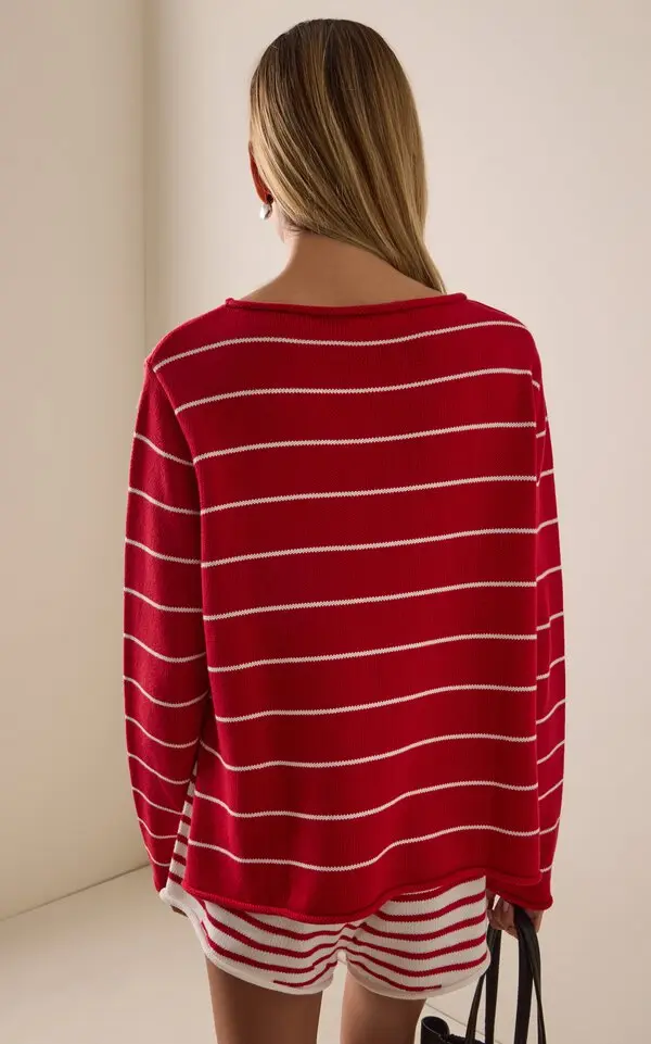 ELCE Manon Striped Cotton Sweater