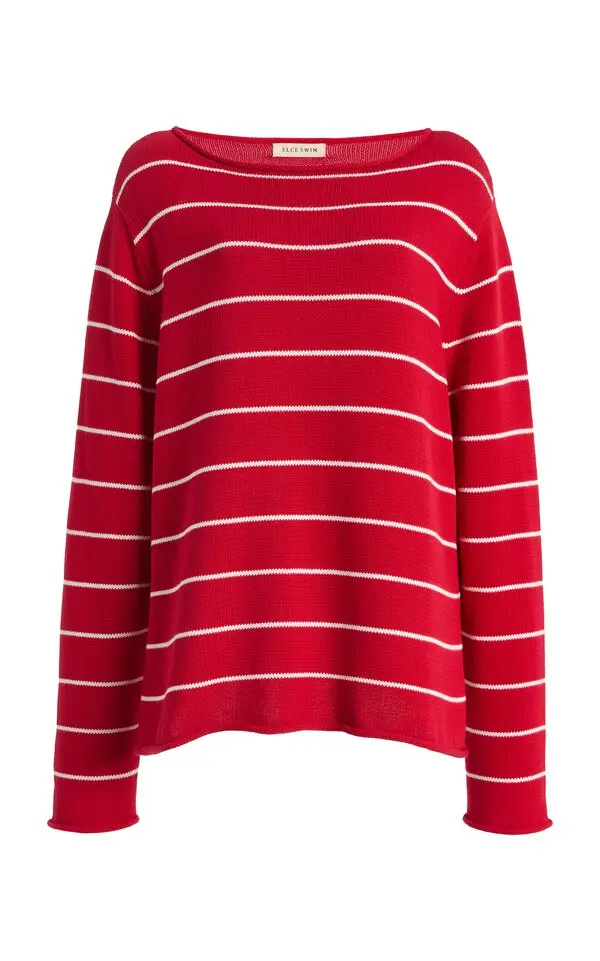 ELCE Manon Striped Cotton Sweater