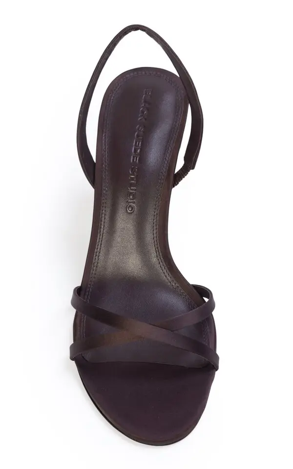 BLACK SUEDE STUDIO Jolla Satin Slingback Sandals