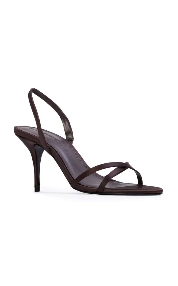 BLACK SUEDE STUDIO Jolla Satin Slingback Sandals