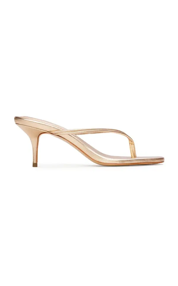BLACK SUEDE STUDIO Marci Metallic Leather Thong Sandals